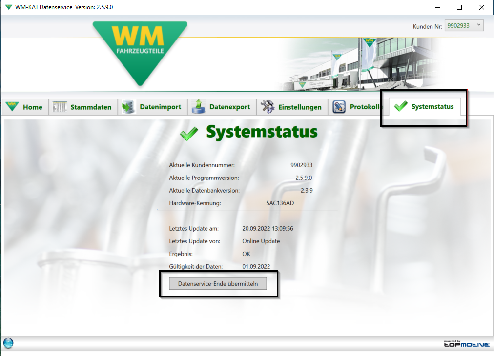 Preisversorgung WM SE über WM-KAT Datenservice – TOPMOTIVE