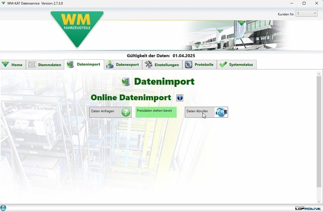 Preisversorgung WM SE über WM-KAT Datenservice – TOPMOTIVE