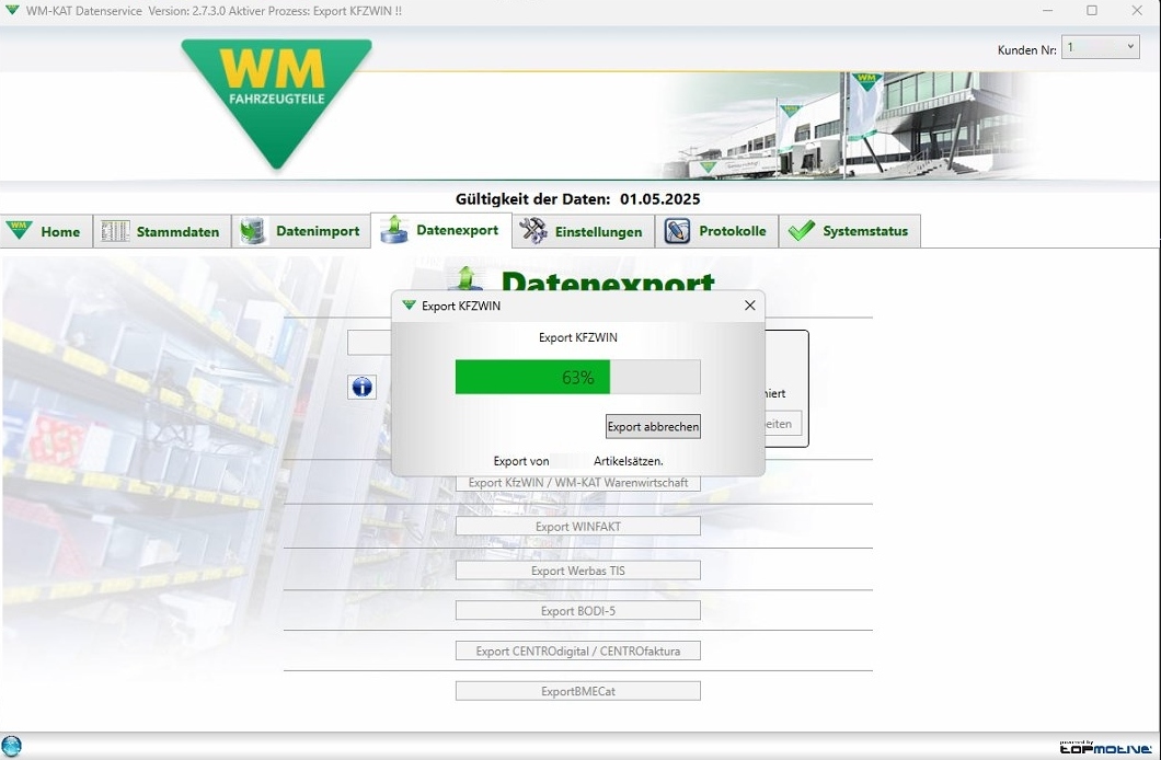 Preisversorgung WM SE über WM-KAT Datenservice – TOPMOTIVE